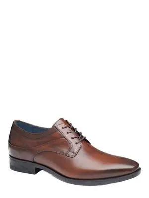 Johnston & Murphy Gibbons Plain Toe Derby - Mahogany Full Grain