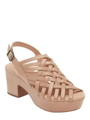 CHOCOLAT BLU Graham Platform Wedge Sandal - Tan Leather