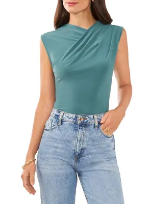 Vince Camuto Vince Camuto Draped Sleeveless Top Deep Alpine