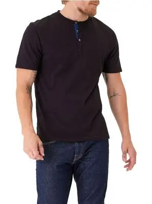 THREADS 4 THOUGHT Chester Classic Short Sleeve Henley - Black