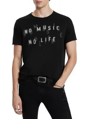 John Varvatos No Music Graphic T-shirt - Black