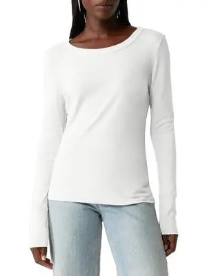 Michael Stars Michael Stars Kelso Wide Crewneck Long Sleeve T-Shirt Chalk