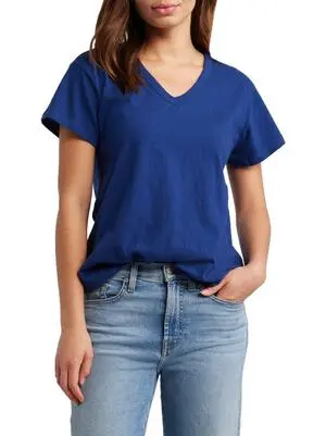 APNY APNY V-Neck High-Low T-Shirt Navy