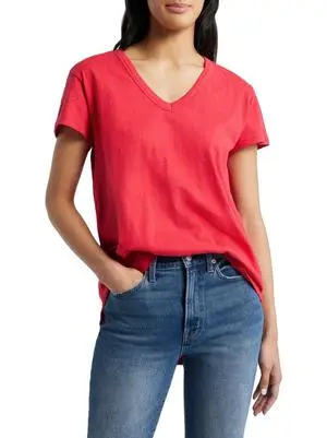 APNY APNY V-Neck High-Low T-Shirt Red