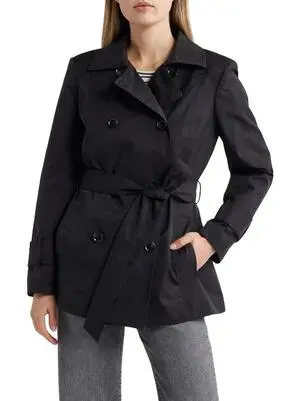 Sam Edelman Belted Trench Coat - Black