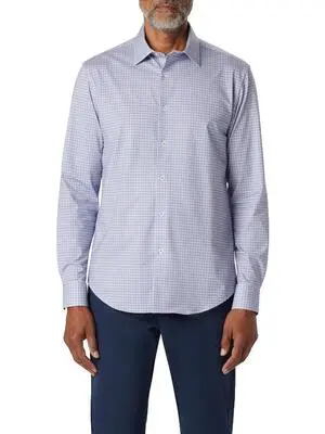 Bugatchi James Ooohcotton® Diamond Check Button-up Shirt - Lavender