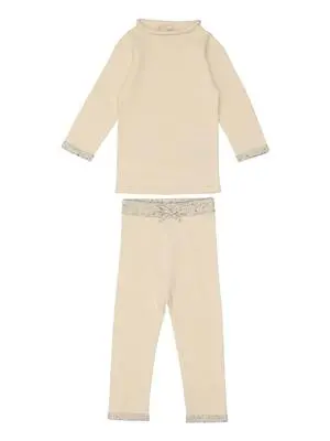 MANIÈRE Knit Top And Pants Set Cream