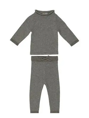 MANIÈRE Knit Top And Pants Set Grey