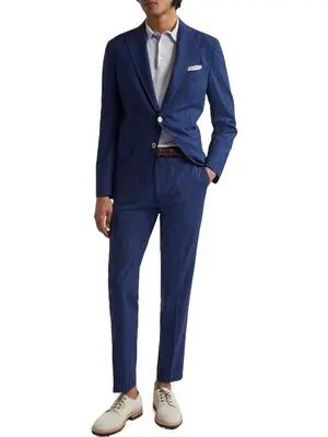 Eleventy Pinstripe Stretch Wool Blend Suit - Blue