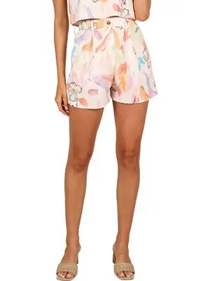 PETAL & PUP Petal & Pup Carey High-Waisted Linen-Blend Shorts