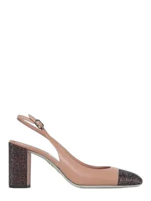 Rene Caovilla Embellished Slingback Pumps - Pink