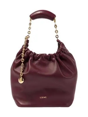Loewe Squeeze Small Leather Shoulder Bag - Burgundy