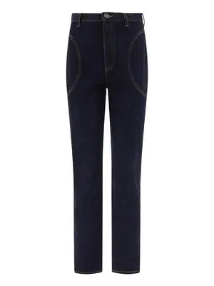 Alaïa High-waisted Denim Jeans - Blue