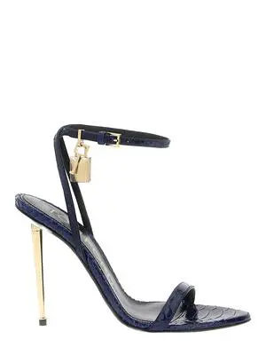 TOM FORD Padlock Stiletto Sandals Blue