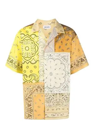Kenzo Patchwork Short Sleeves Shirt - Yellow