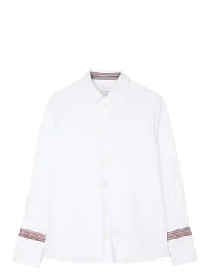 Paul Smith Signature Stripe Cuff Cotton Shirt - White