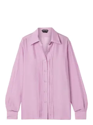 TOM FORD TOM FORD Pleated Silk Shirt Pink
