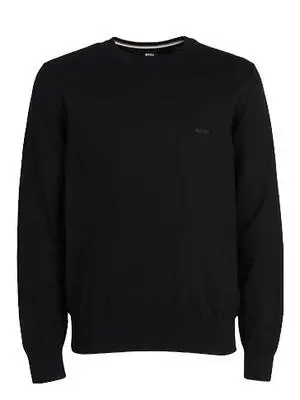 BOSS Cotton Crewneck Sweater - Black