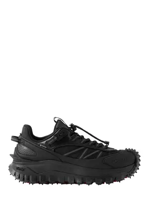 Moncler Trailgrip Gtx Leather-trimmed Sneakers - Black
