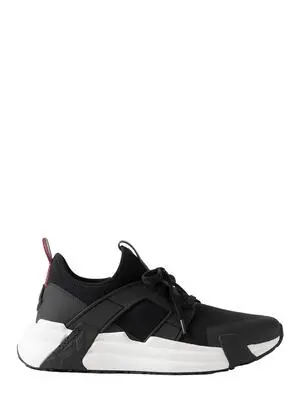 Moncler Lunarove Rubber And Leather-trimmed Sneakers - Black