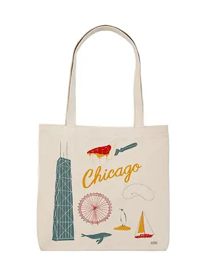 CLAUDIA PEARSON Chicago Printed Everyday Tote - White