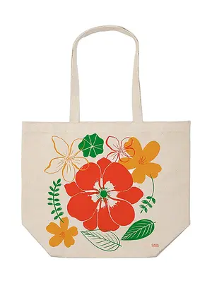 CLAUDIA PEARSON Mayflowers Market Tote - White
