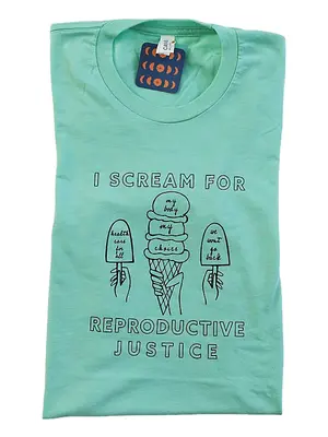 OVERSEASONED Ice Cream For Reproductive Justice Tee - Mint