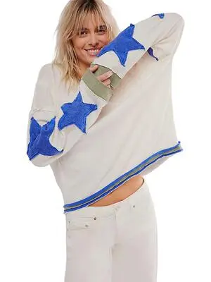 Free People We The Free You're A Star Tee Ivory Combo