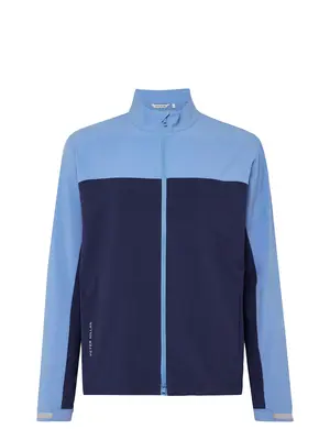 Peter Millar Dunes Logo-print Colour-block Stretch-jersey Golf Jacket - Blue