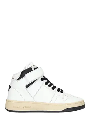 Saint Laurent Lax Mid-top Sneakers - Blanc & Noir