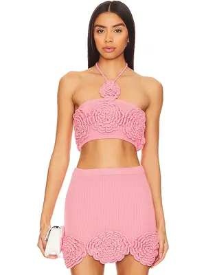 LOVERS AND FRIENDS Ashby Crochet Top - Pink