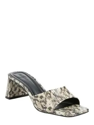 OPEN EDIT Jaydin Slide Sandal Black White Snake