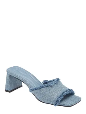 OPEN EDIT Jaydin Slide Sandal Blue Stonewashed Denim