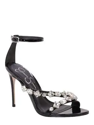 Jessica Simpson Jessica Simpson Raela Embellished Ankle Strap Sandals Black