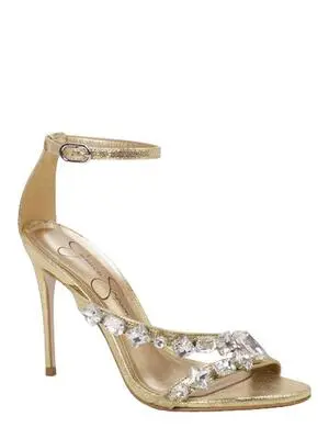 Jessica Simpson Jessica Simpson Raela Embellished Ankle Strap Sandals Gold