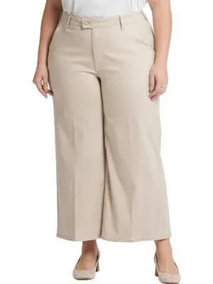 NYDJ Mona High-waist Wide-leg Trousers - Feather
