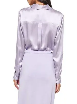 Cami Nyc CAMI NYC Crosby Silk Charmeuse Shirt Moonflower