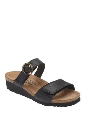 Naot Anabel Wedge Sandal - Soft Black Leather