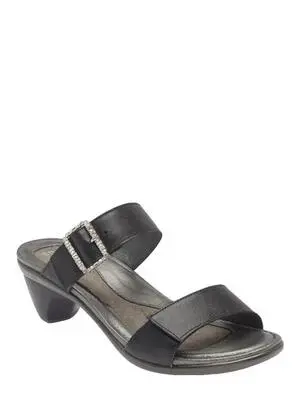 Naot Recent Slide Sandal - Shiny Black Leather