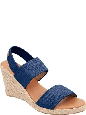 Andre Assous Allison Espadrille Wedge Sandal - Navy