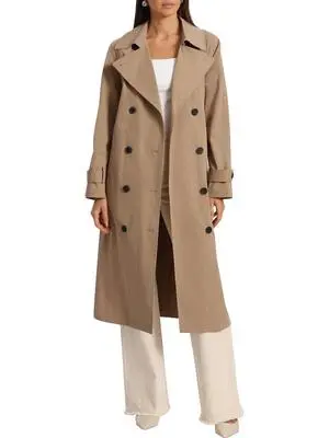 Avec Les Filles Oversized Lightweight Trench Coat - Tan
