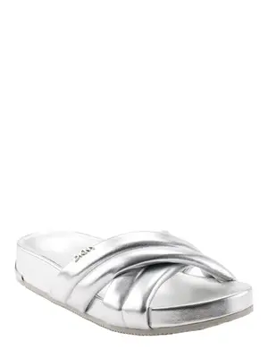 Dkny DKNY Crisscross Strap Slide Sandal Silver