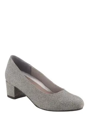 DAVID TATE Suave Pump - Silver Fabric