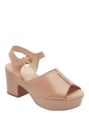CHOCOLAT BLU Giannis Platform Sandals - Beige Leather