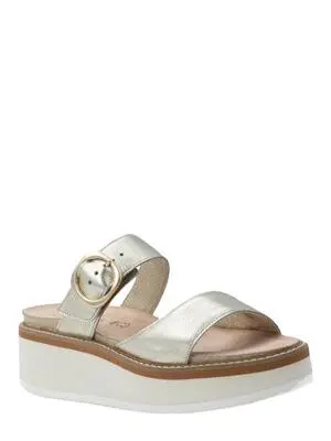 Naot Halvah Platform Wedge Sandal - Rdnt Gld Leather W/ Offwhite