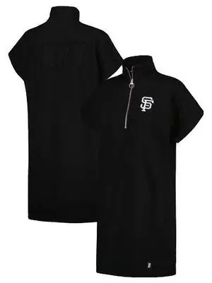 Dkny San Francisco Giants Quarter-zip Sneaker Dress - Black