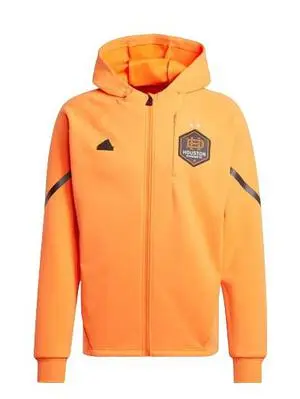 Adidas Houston Dynamo Fc 2024 Anthem Travel Full-zip Jacket - Orange