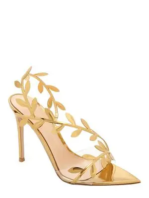 GIANVITO ROSSI Flavia Leaf Slingback Sandal - Trasp/mekong