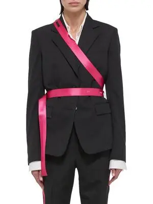 Helmut Lang Seat Belt Virgin Wool Blazer - Black/ Fuschia