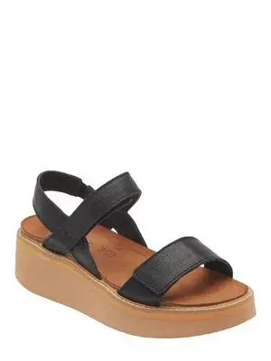 Naot Meringue Wedge Sandal - Soft Black Leather